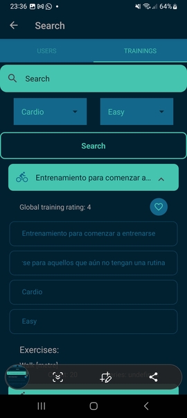Manual de usuario - Entrenamientos | FIU-FIT